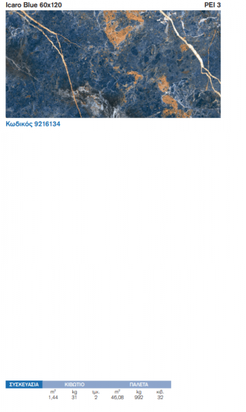ΠΛΑΚΑΚΙΑ :: Πλακάκι Δαπέδου ICARO BLUE 60x120cm/Σειρά R ΔΑΠΕΔΟ ICARO ...